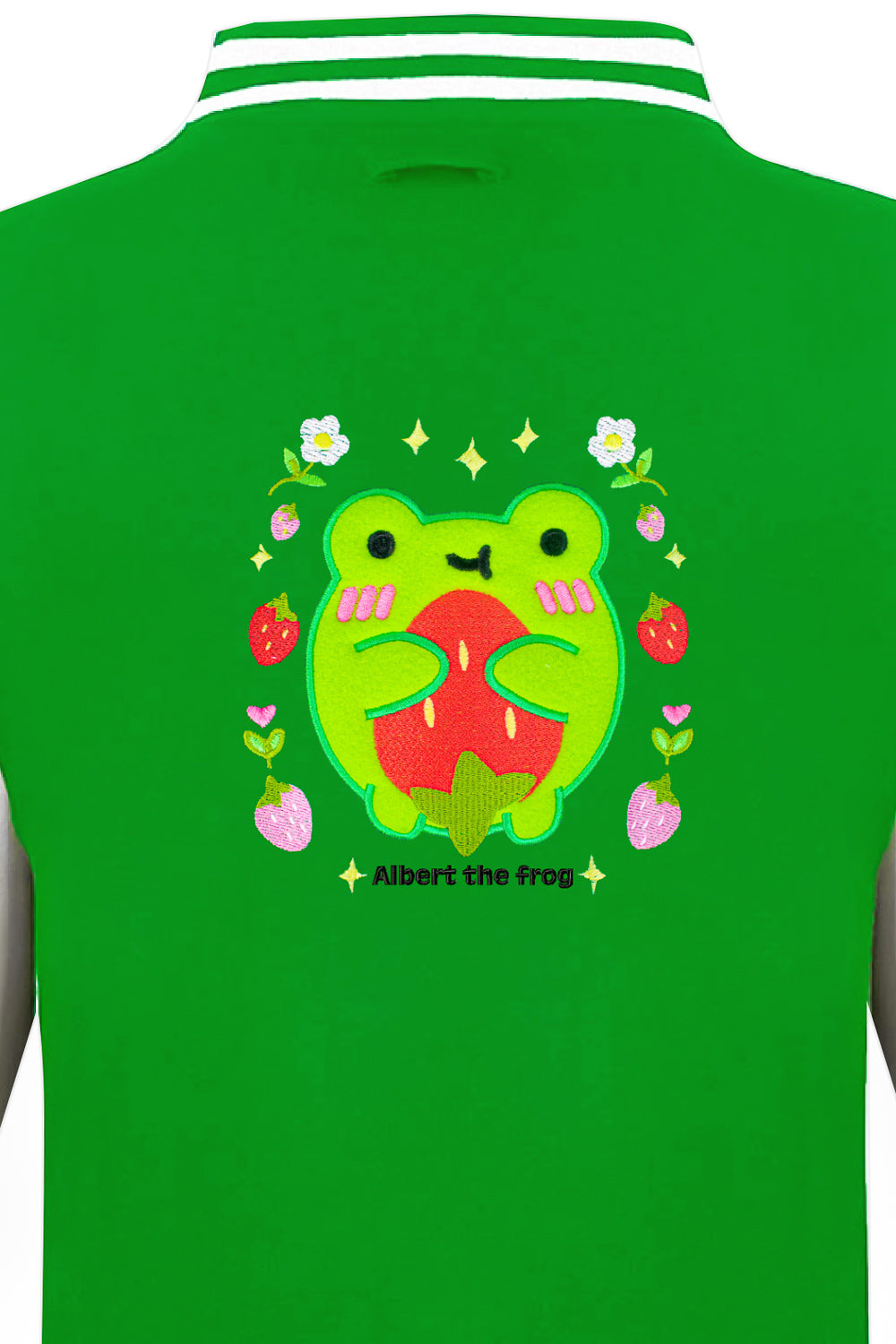 Strawberry Albert Embroidered Varsity Jacket