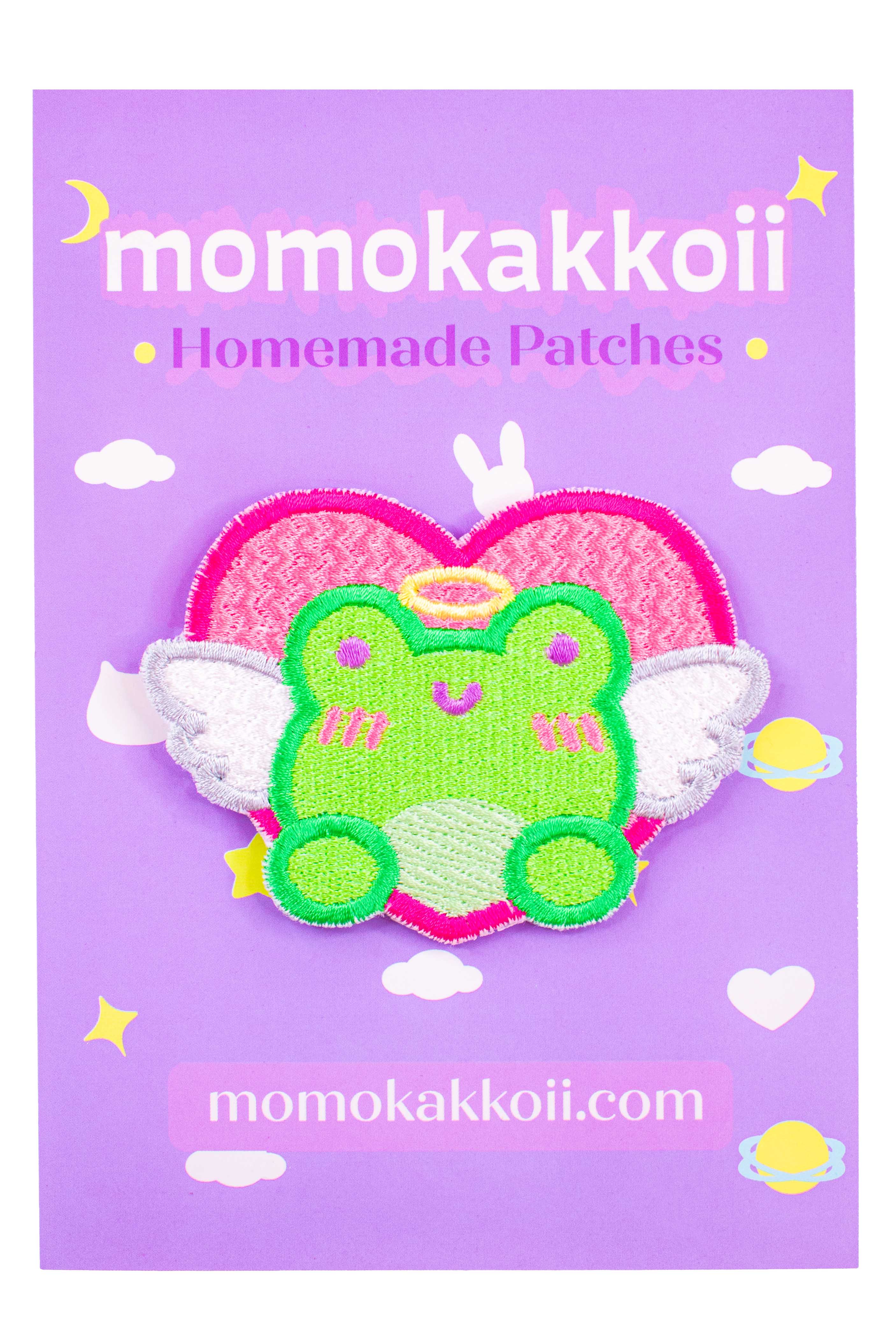 Albert The Frog Angel Handmade Embroidered Patch